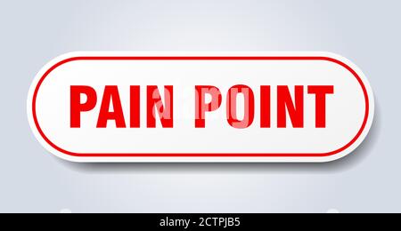 pain point sign. rounded isolated sticker. white button Stock Vector ...