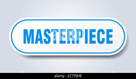 masterpiece sign. rounded isolated sticker. white button Stock Vector ...