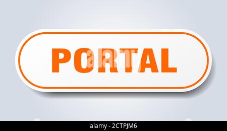 portal sign. rounded isolated sticker. white button Stock Vector Image ...