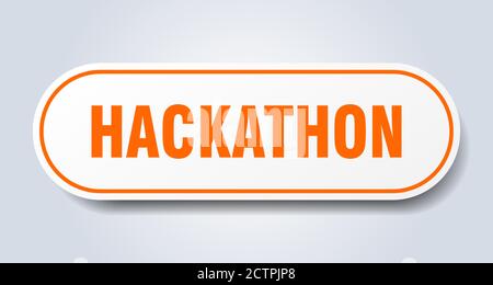 hackathon button. rounded sign isolated on white background Stock ...