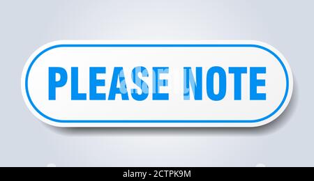 please note button. rounded sign isolated on white background Stock ...