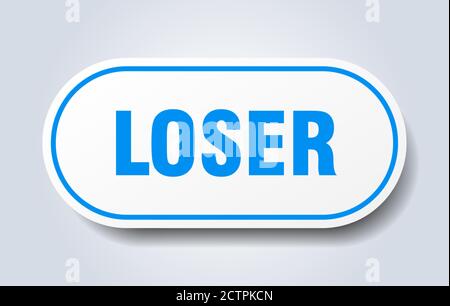 loser sign. rounded isolated sticker. white button Stock Vector Image ...
