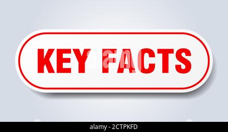 key facts sign. rounded isolated sticker. white button Stock Vector ...