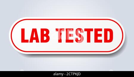 lab tested sign. rounded isolated sticker. white button Stock Vector ...