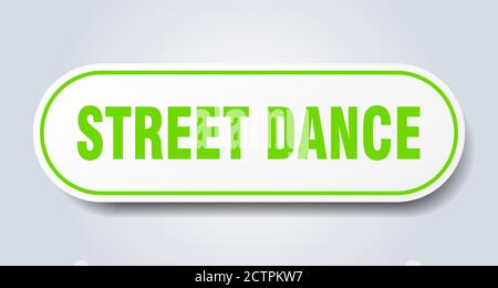 street dance sign. rounded isolated sticker. white button Stock Vector ...