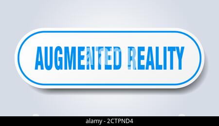 augmented reality button. rounded sign isolated on white background ...