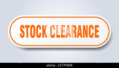 stock clearance sign. rounded isolated sticker. white button Stock ...