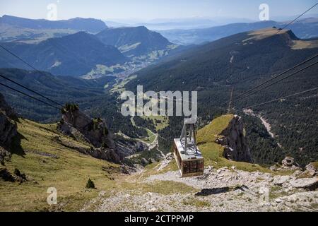 Ortisei Seceda cable car view Stock Photo - Alamy