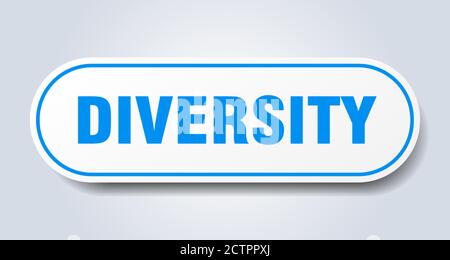 diversity sign. rounded isolated sticker. white button Stock Vector ...