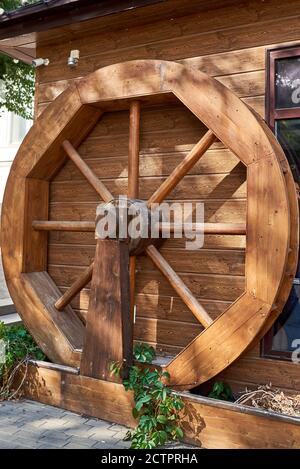 Decorative watermill wheel Stock Photo - Alamy