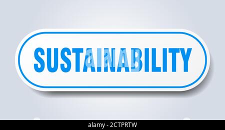 sustainability sign. rounded isolated sticker. white button Stock ...