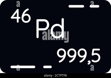 Pd Palladium Chemical Element Periodic Table. Single vector ...