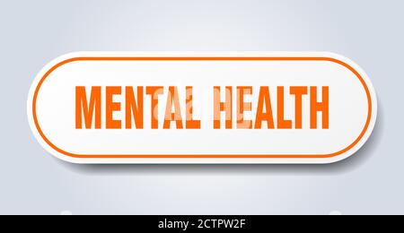 mental health sign. rounded isolated sticker. white button Stock Vector ...