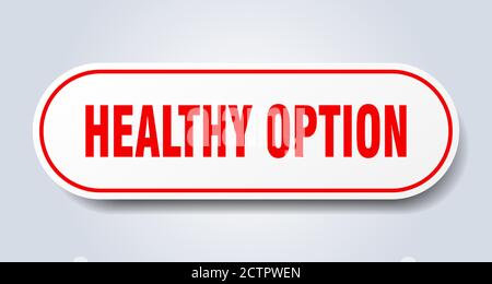 healthy option sign. rounded isolated sticker. white button Stock ...