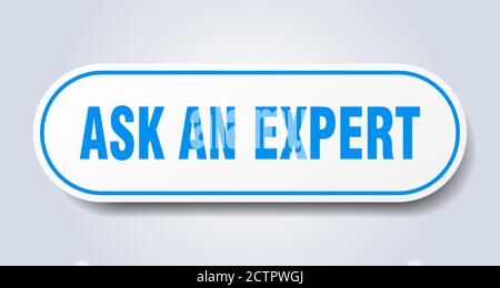 ask an expert button. rounded sign isolated on white background Stock ...