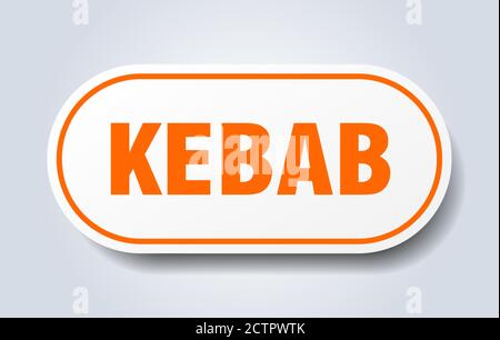 kebab sign. rounded isolated sticker. white button Stock Vector Image ...