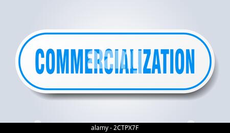 commercialization sign. rounded isolated sticker. white button Stock ...