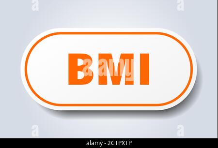 bmi sign. rounded isolated sticker. white button Stock Vector Image ...