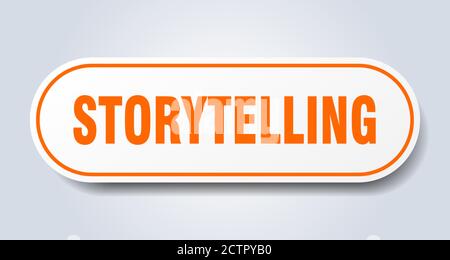 storytelling sign. rounded isolated sticker. white button Stock Vector ...