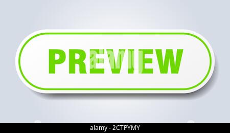 preview sign. rounded isolated sticker. white button Stock Vector Image & Art - Alamy