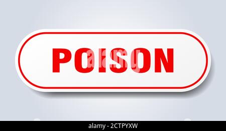 poison sign. rounded isolated sticker. white button Stock Vector Image ...