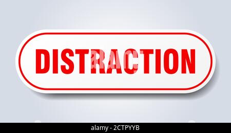 distraction sign. rounded isolated sticker. white button Stock Vector ...