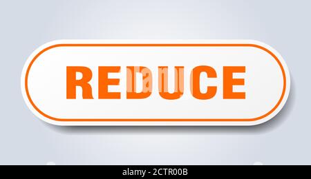 reduce sign. rounded isolated sticker. white button Stock Vector Image ...