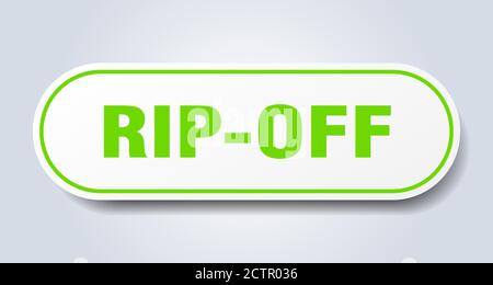 rip-off sign. rounded isolated sticker. white button Stock Vector Image ...