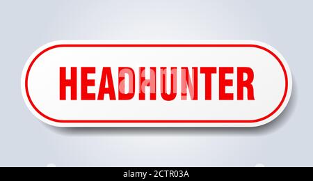 headhunter sign. rounded isolated sticker. white button Stock Vector ...