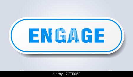 engage sign. rounded isolated sticker. white button Stock Vector Image ...