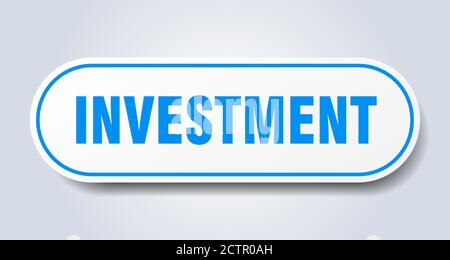 investment sign. rounded isolated sticker. white button Stock Vector ...
