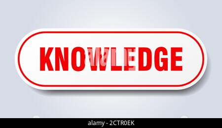 knowledge sign. rounded isolated sticker. white button Stock Vector ...