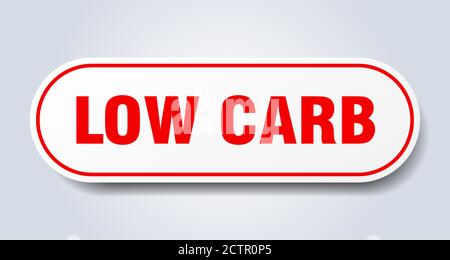 low carb sign. rounded isolated sticker. white button Stock Vector ...