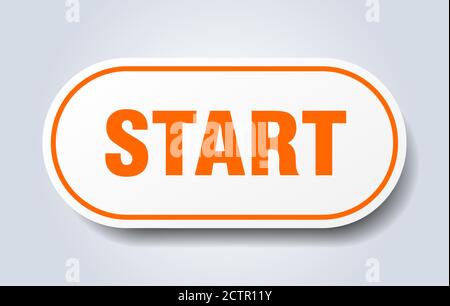 start sign. rounded isolated sticker. white button Stock Vector Image ...