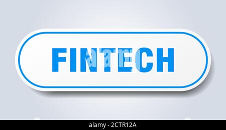fintech sign. rounded isolated sticker. white button Stock Vector Image ...