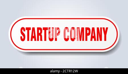startup company sign. rounded isolated sticker. white button Stock ...
