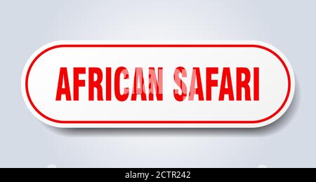 african safari sign. rounded isolated sticker. white button Stock ...