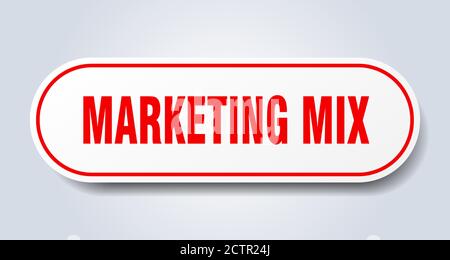 marketing mix sign. rounded isolated sticker. white button Stock Vector ...
