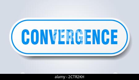convergence sign. rounded isolated sticker. white button Stock Vector ...