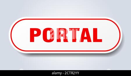portal sign. rounded isolated sticker. white button Stock Vector Image ...