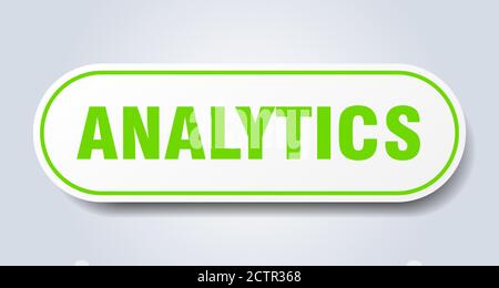 analytics sign. rounded isolated sticker. white button Stock Vector Image & Art - Alamy