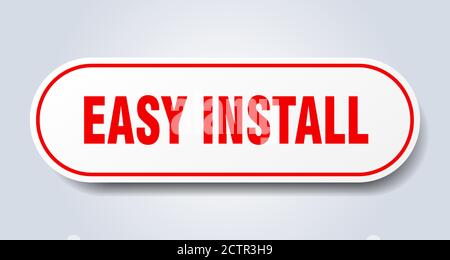 easy install button. rounded sign isolated on white background Stock ...