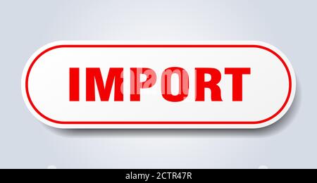 import sign. rounded isolated sticker. white button Stock Vector Image ...