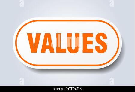 values sign. rounded isolated sticker. white button Stock Vector Image & Art - Alamy