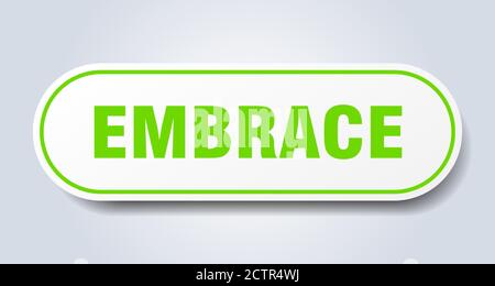 embrace sign. rounded isolated sticker. white button Stock Vector Image ...