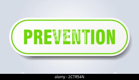 prevention sign. rounded isolated sticker. white button Stock Vector ...
