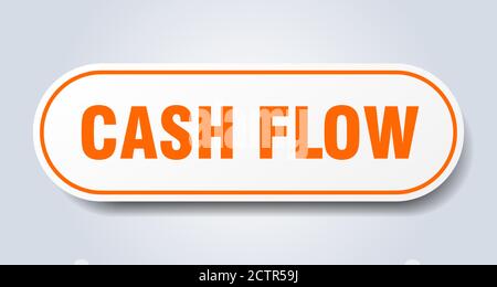 cash flow sign. rounded isolated sticker. white button Stock Vector ...