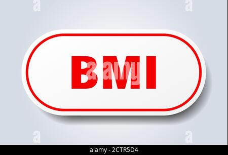 bmi sign. rounded isolated sticker. white button Stock Vector Image ...