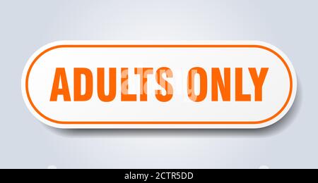 adults only sign. rounded isolated sticker. white button Stock Vector ...