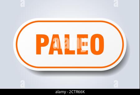 paleo sign. rounded isolated sticker. white button Stock Vector Image ...